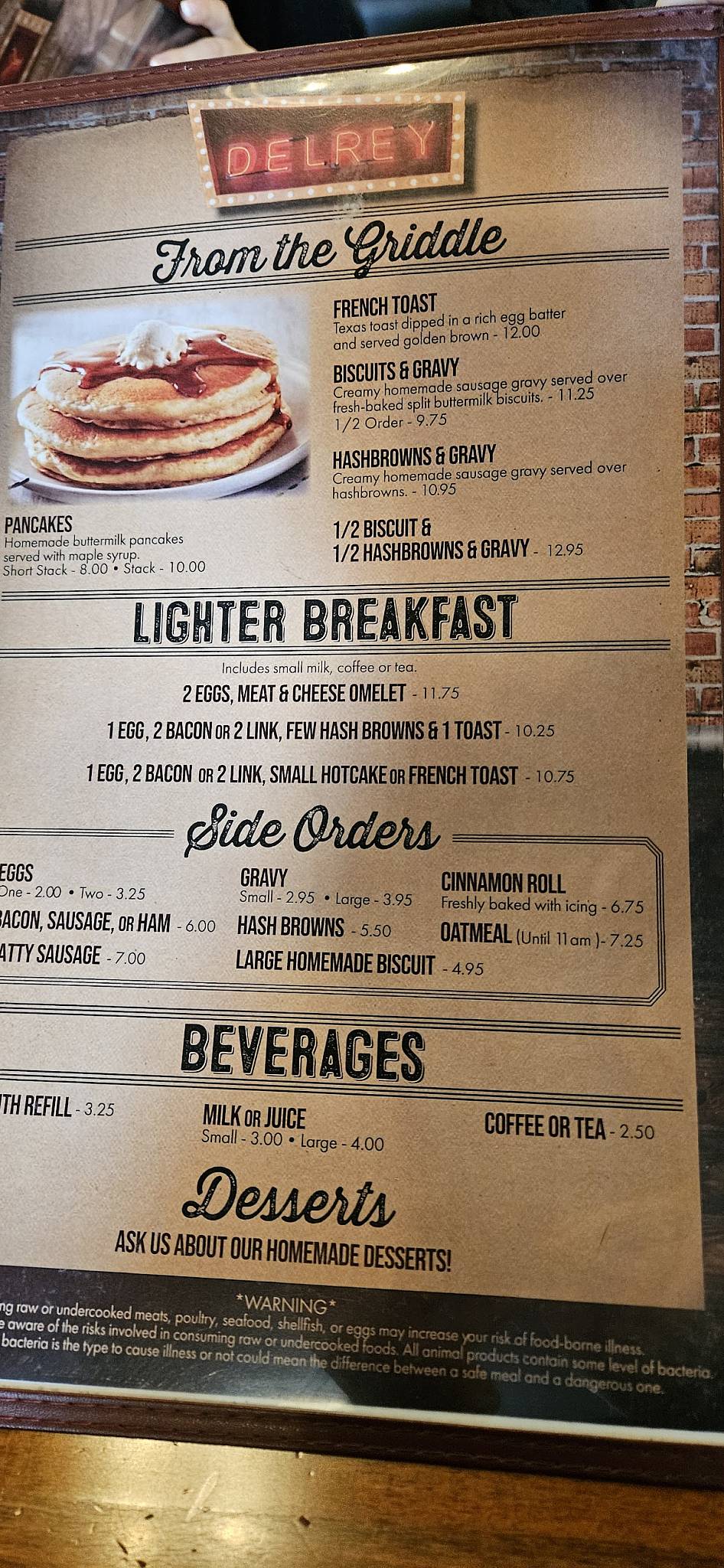 Menu at Del Rey Cafe and the Loft, Roseburg North