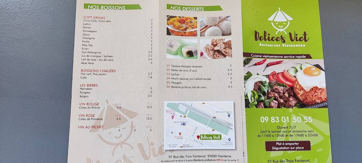 Menu au Delices Viet restaurant, Nanterre