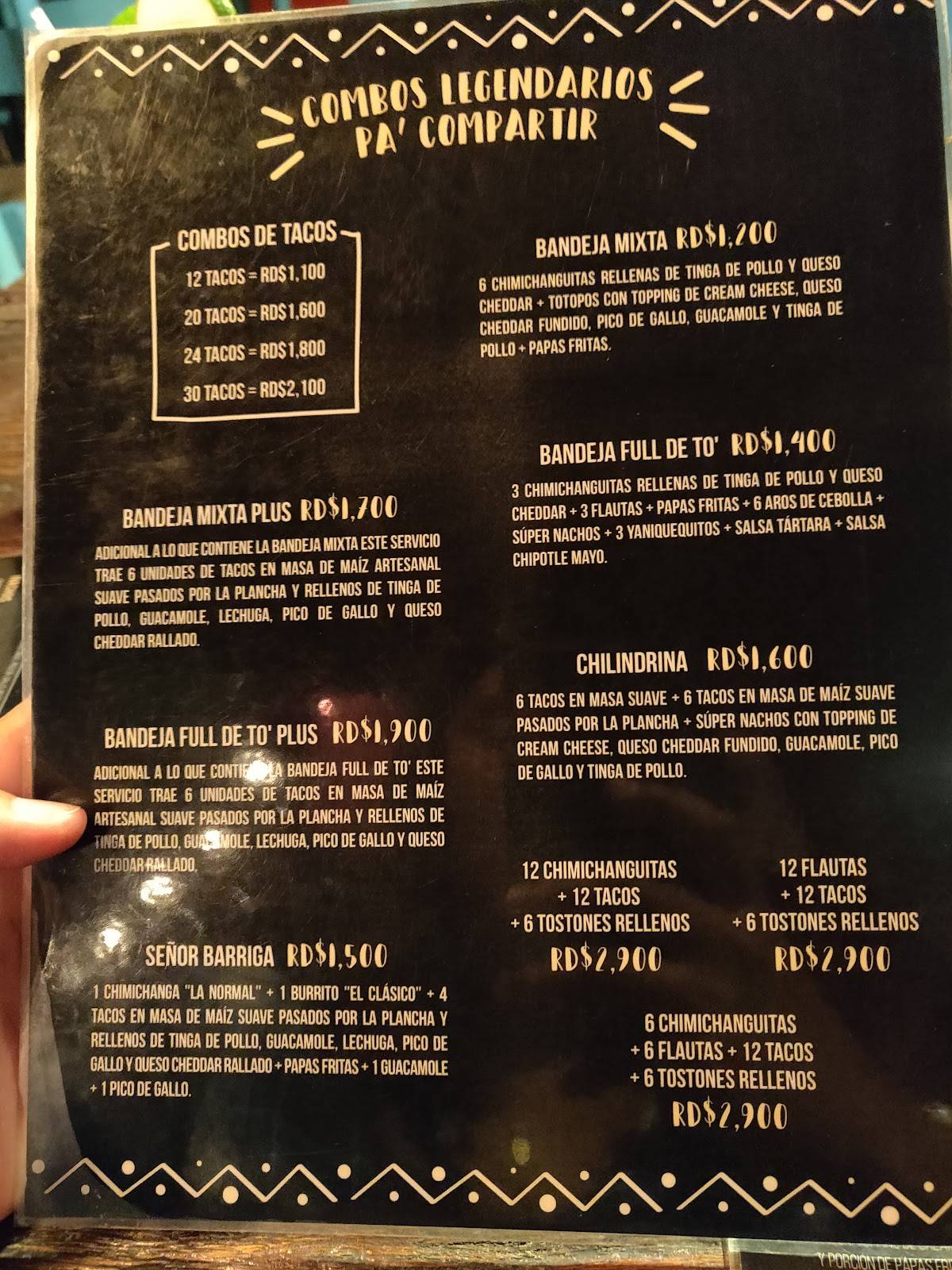 Menu at Delicias Del Rancho restaurant, Santo Domingo, Altice