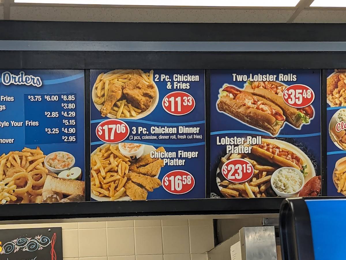 Menu au Deluxe French Fries restaurant, Dieppe, 450 Paul St