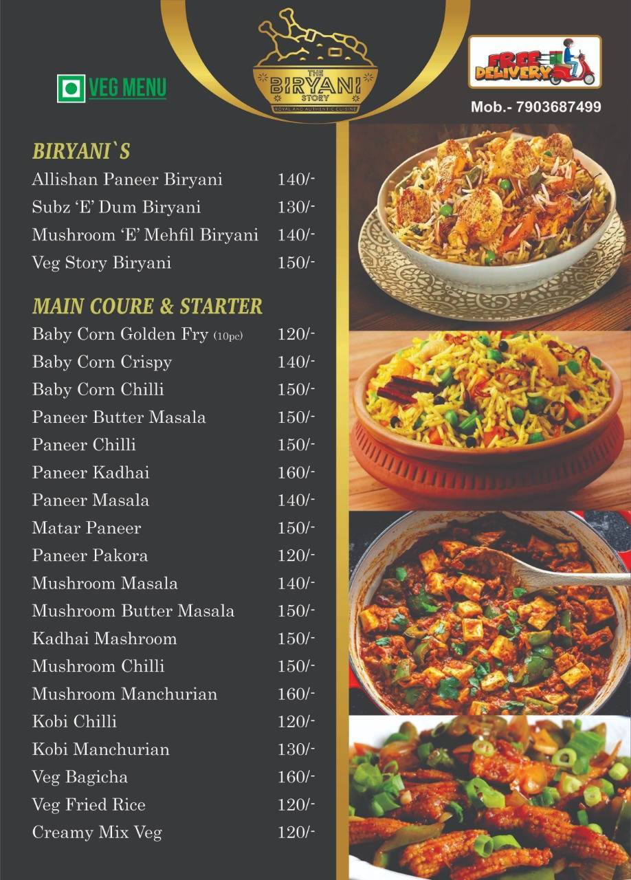 Menu at The Biryani Story, Deoghar