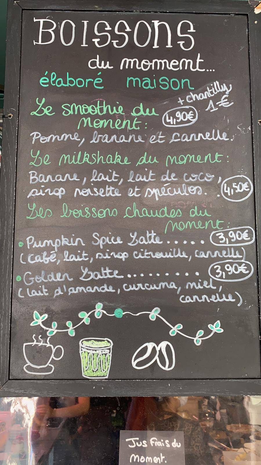 Menu at Le Café Potager, Strasbourg, 5 Rue des Francs-Bourgeois