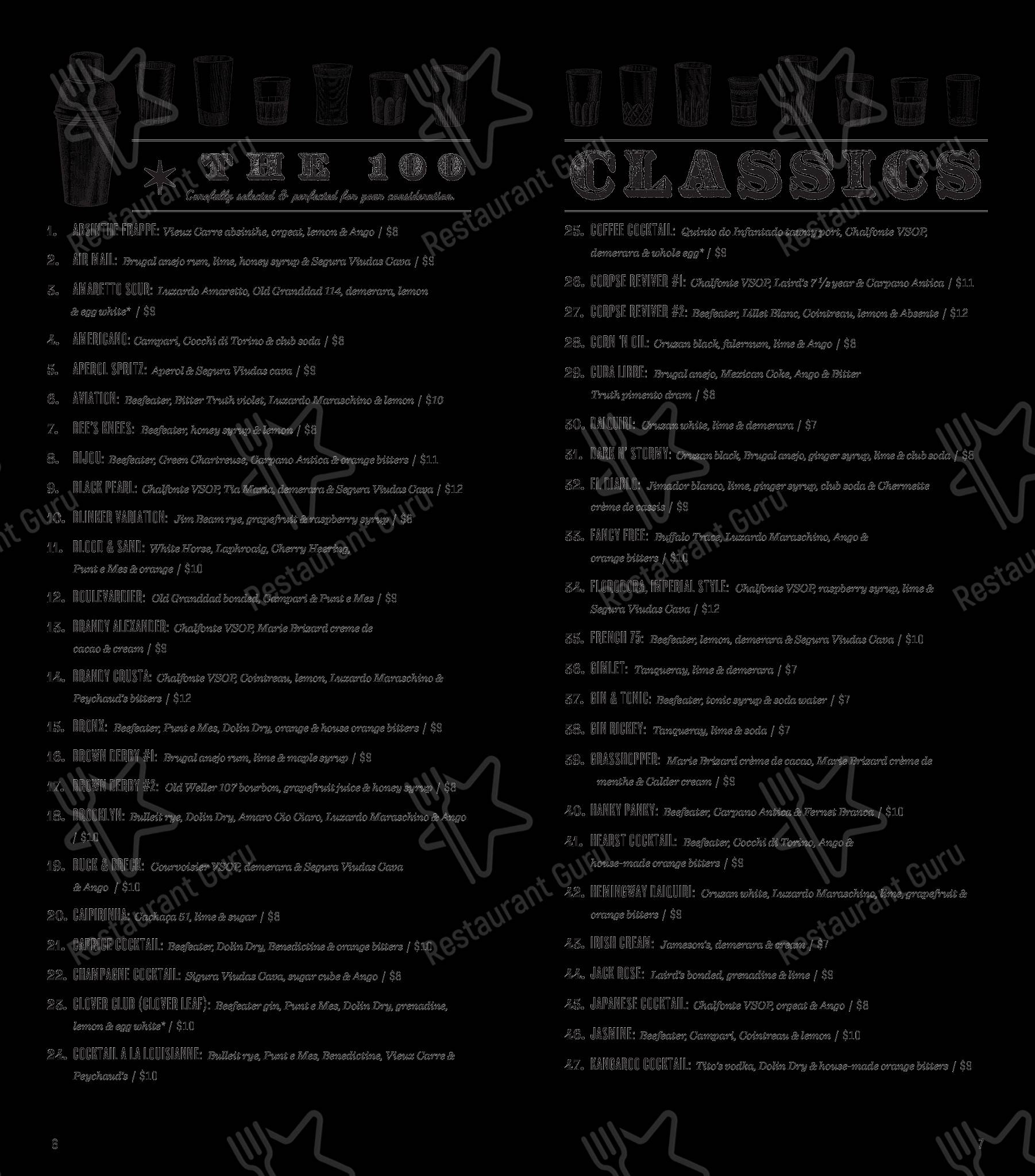 Menu at The Sugar House pub & bar, Detroit