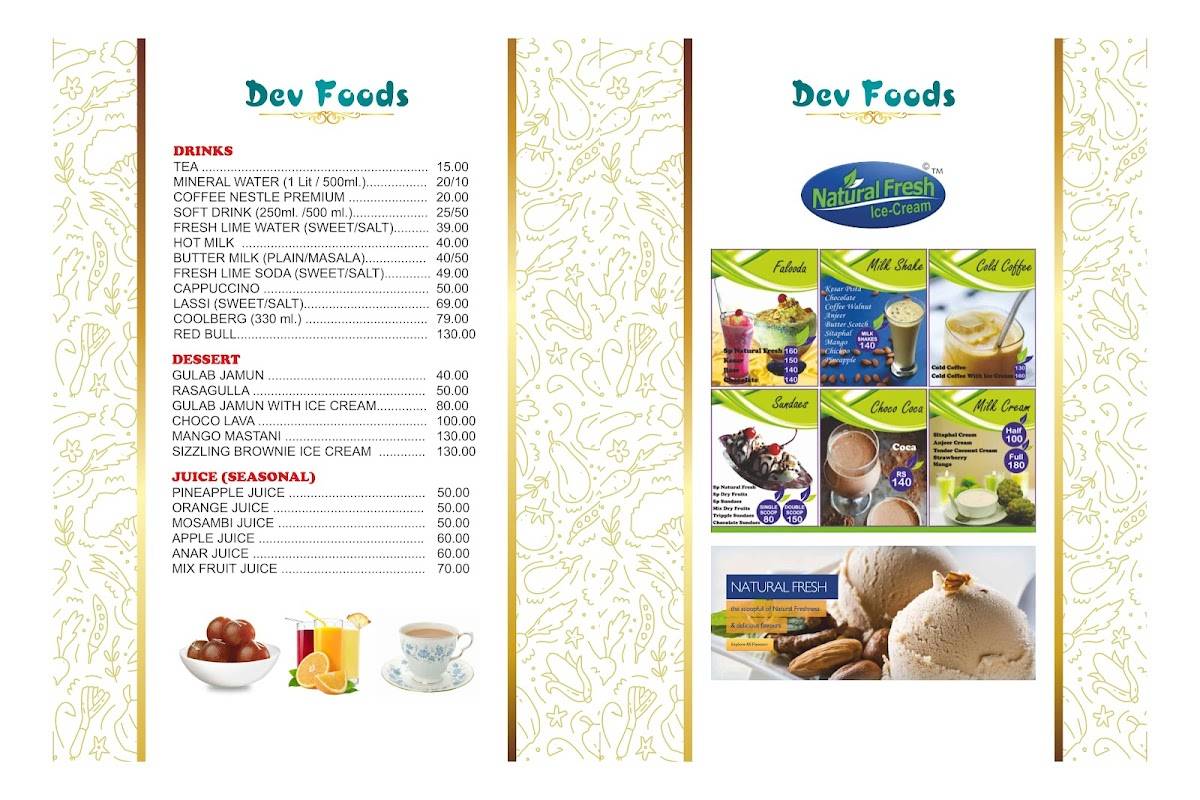 Menu at Dev Foods, Pusad