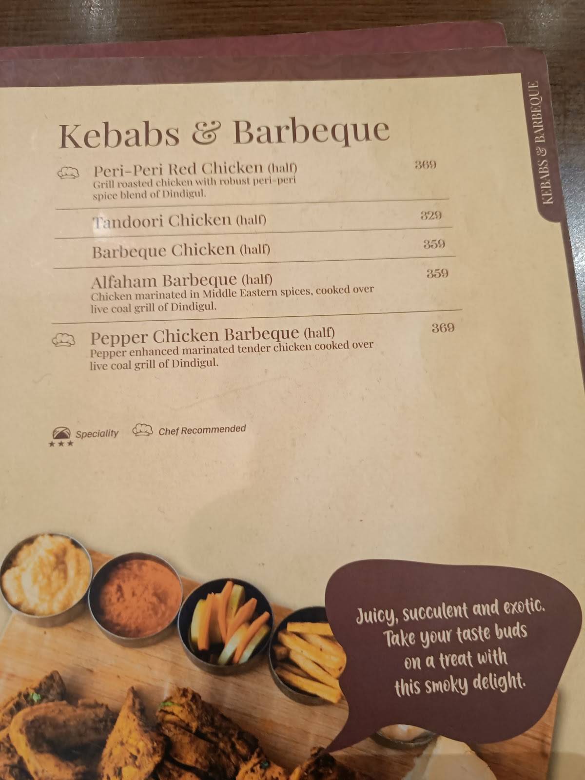 Menu at Dindigul Thalappakatti Restaurant, Chennai, Door No.165