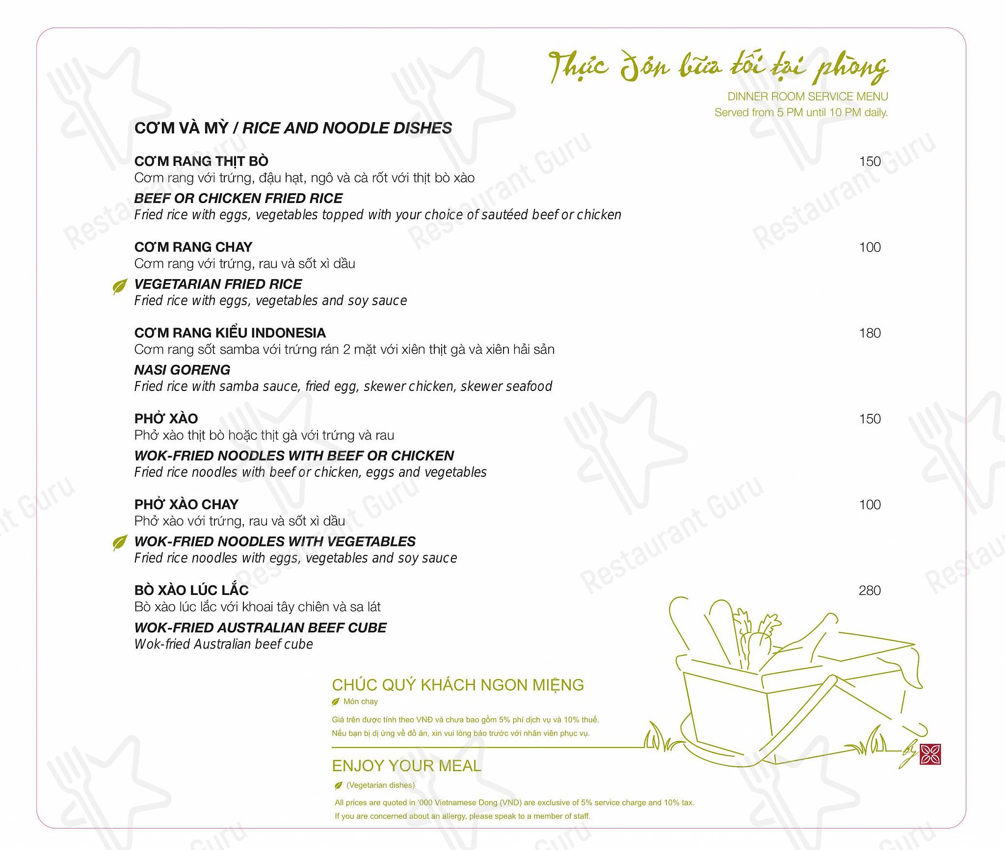 Carta de Dining inside Hotel Hilton Garden Inn, Hanoi
