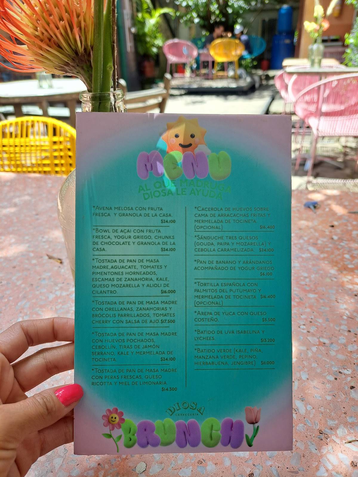 Carta del restaurante Diosa Cervecería, Bogotá