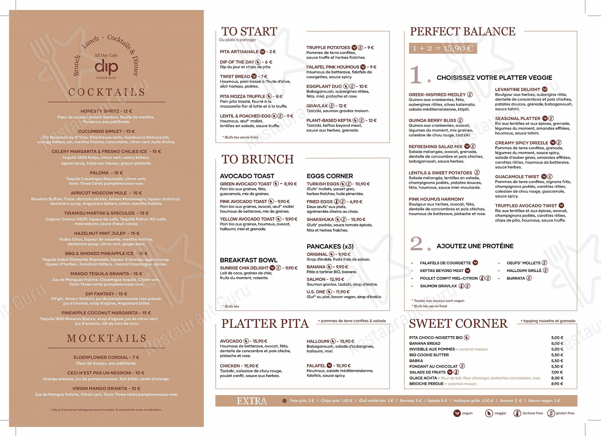 Menu au Dip Honest Food restaurant, Annecy