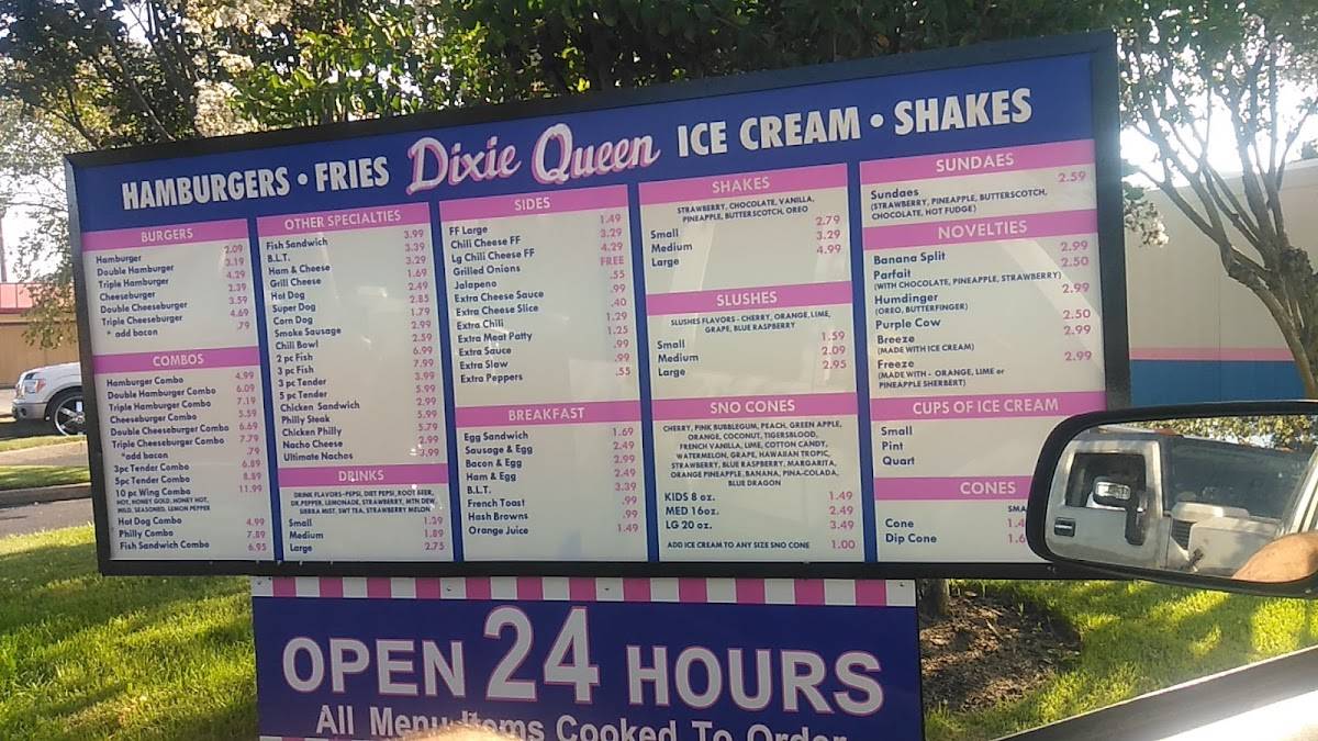 Menu at Dixie Queen restaurant, West Memphis