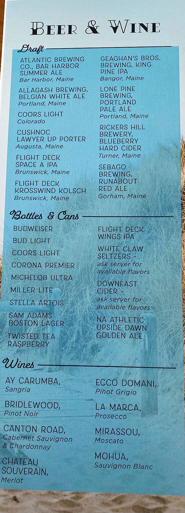 Menu at Dockside Family Restaurant, Belfast
