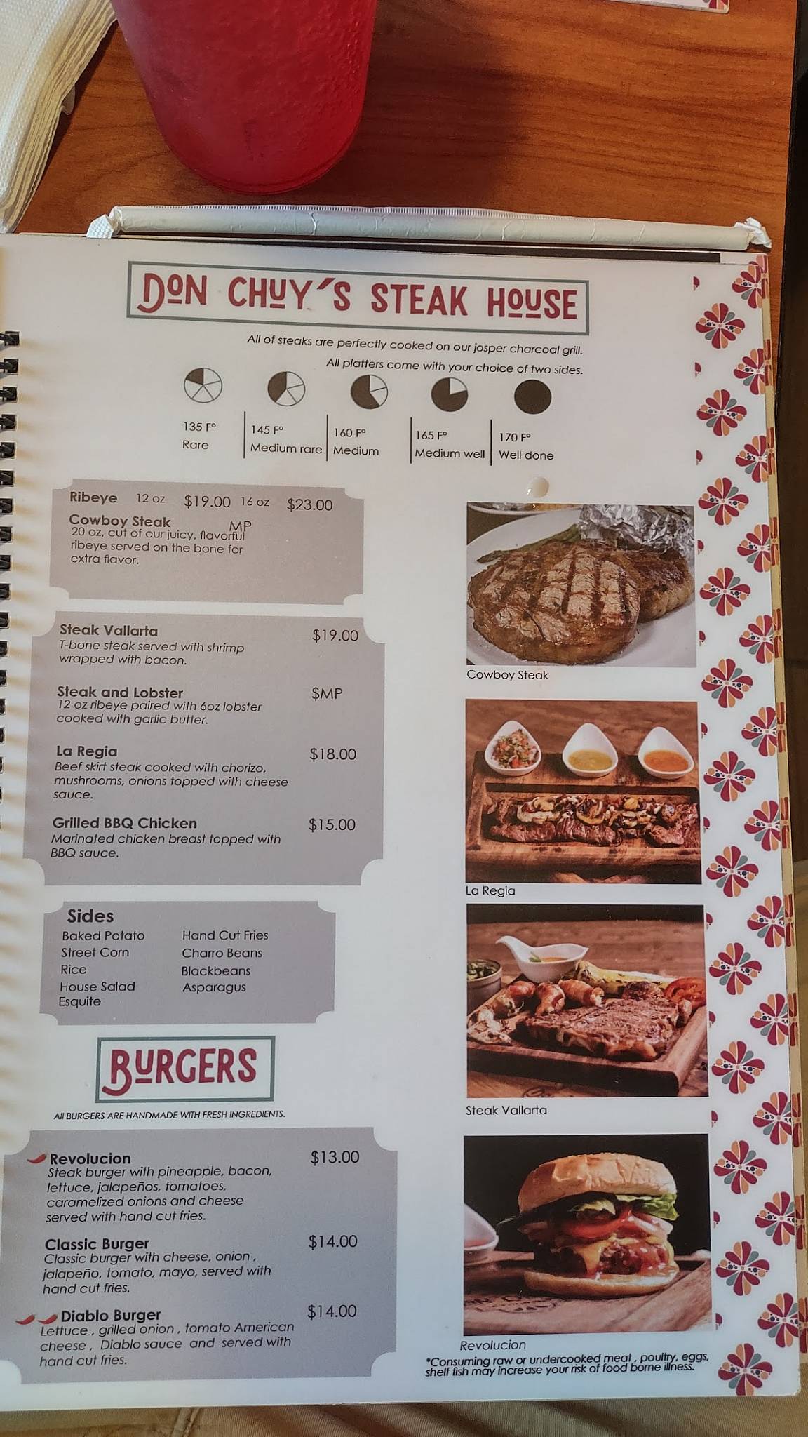 Menu at Don Chuy's Fresh Mex & Cantina steakhouse, Lee's Summit