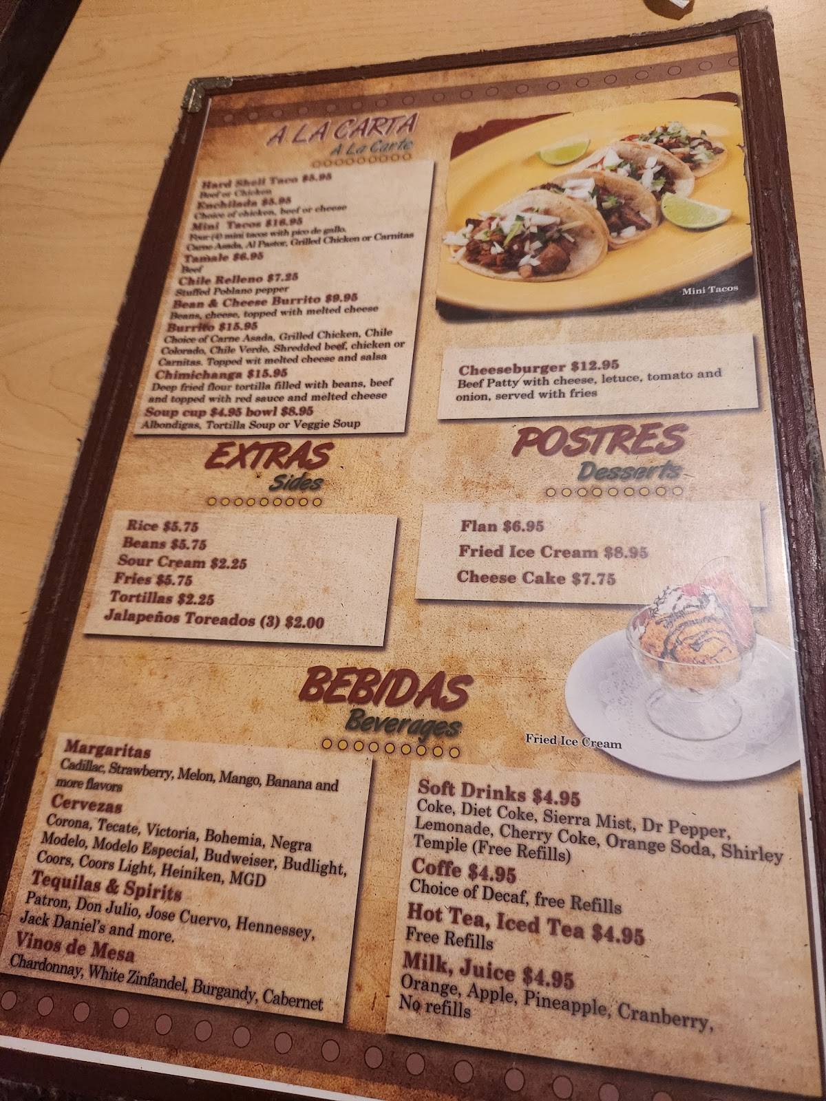 Menu at Don Sebastian Mexican Restaurant, Quartz Hill