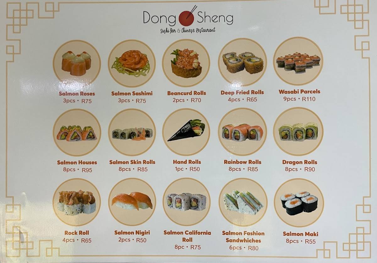 Menu at Dong Sheng restaurant, Sandton
