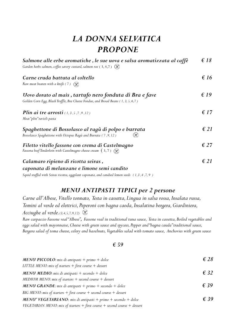 Menu at Locanda Borgo Vecchio (Neive) restaurant, Neive
