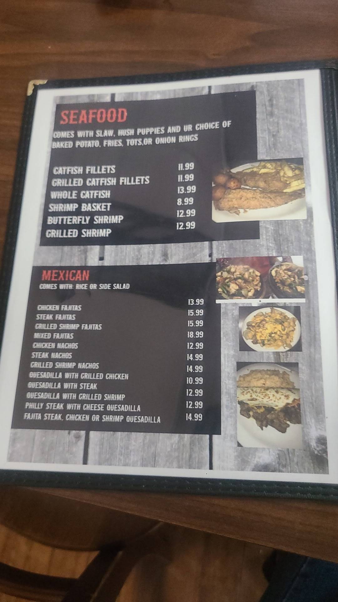 Menu at Donna and Friends restaurant, Muscle Shoals