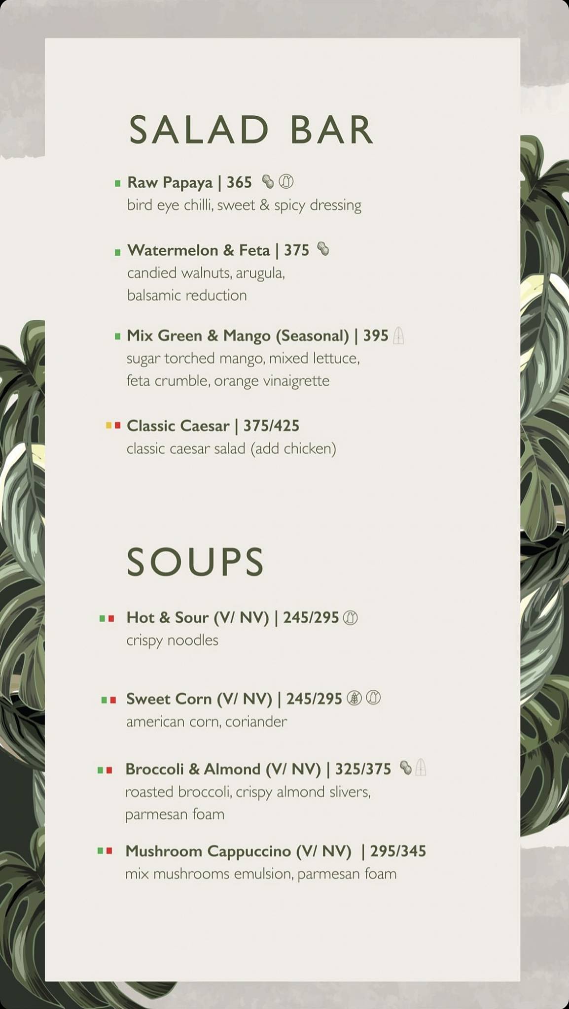 Menu at Door no. 3, Patiala