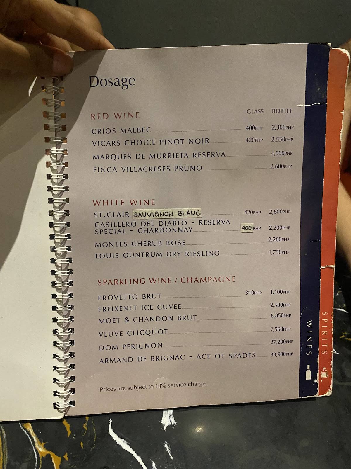 Menu at Dosage Coffee, Cebu City