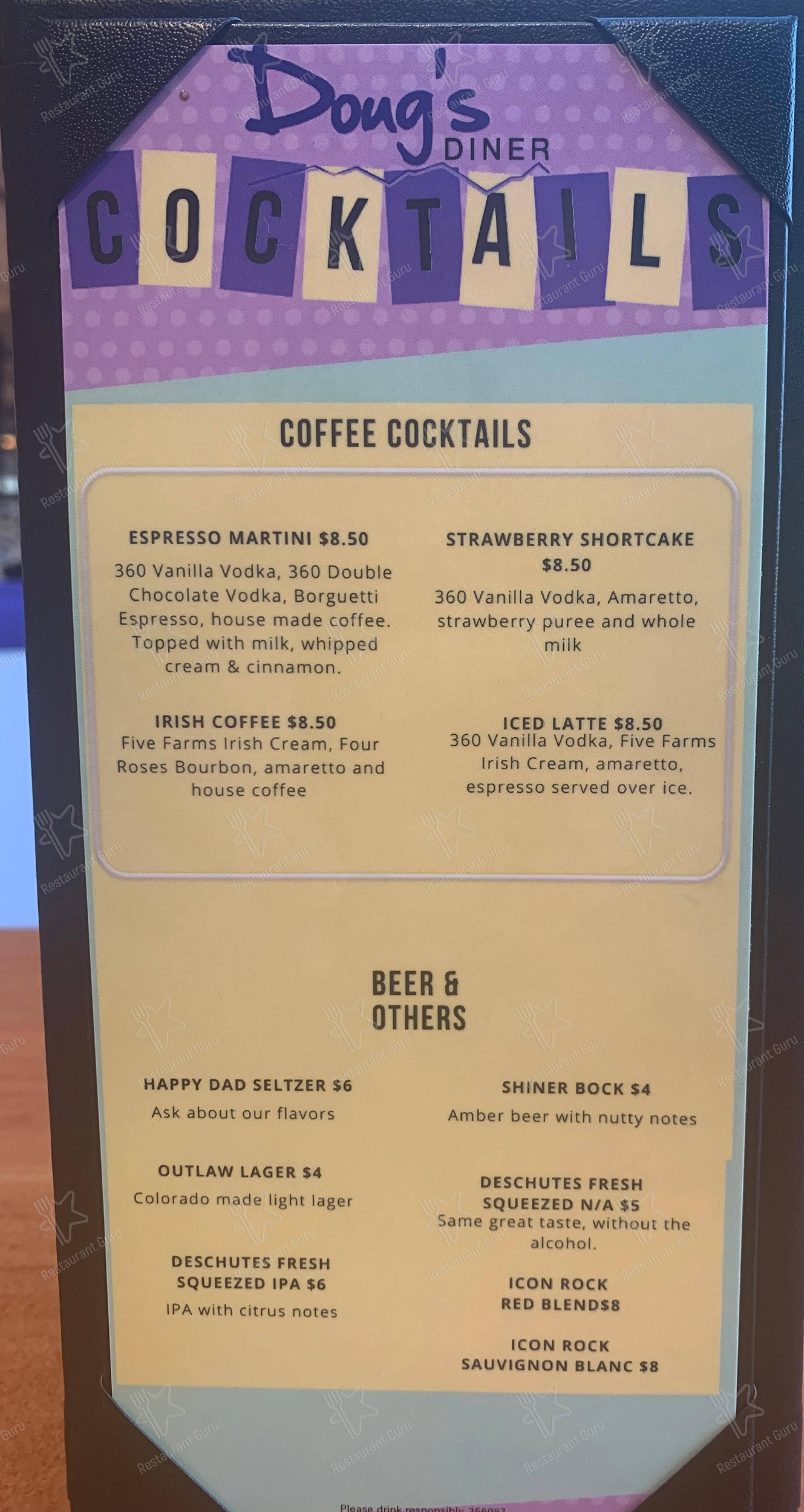 Menu at Doug's Diner - Windsor restaurant, Windsor