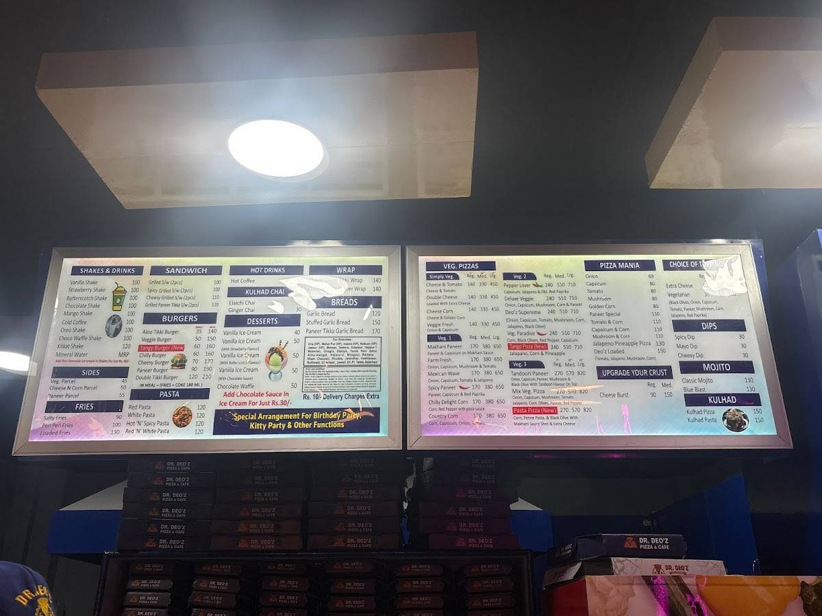Menu at Dr. Deoz Pizza & Cafe Ghogra, Dasuya