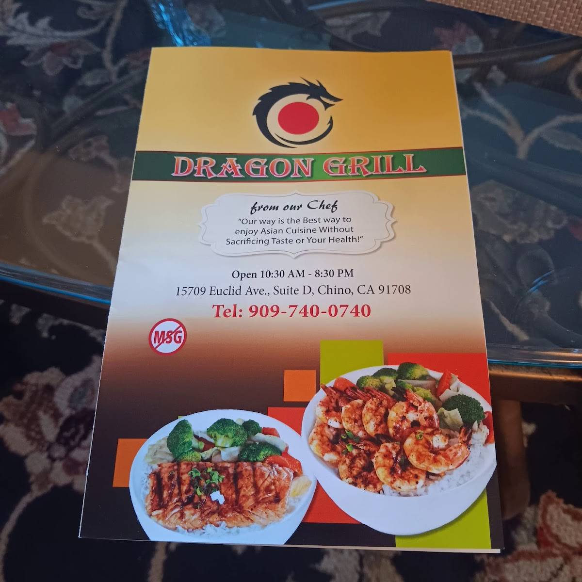 Menu at Dragon Grill & Boba Tea restaurant, Chino