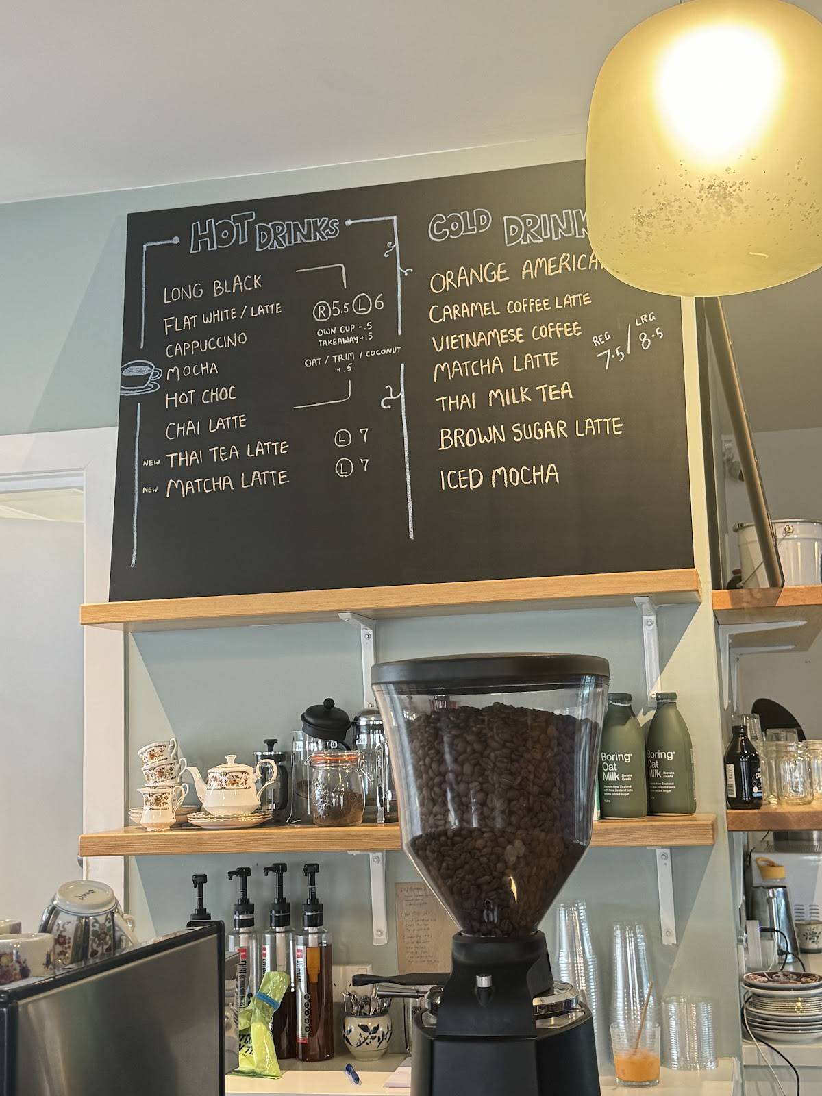 Menu at Little Yen's Food Truck cafe, Dunedin
