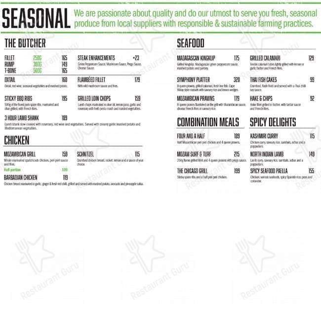 Menu at Circus Circus Gateway restaurant, Durban North, Shop G020