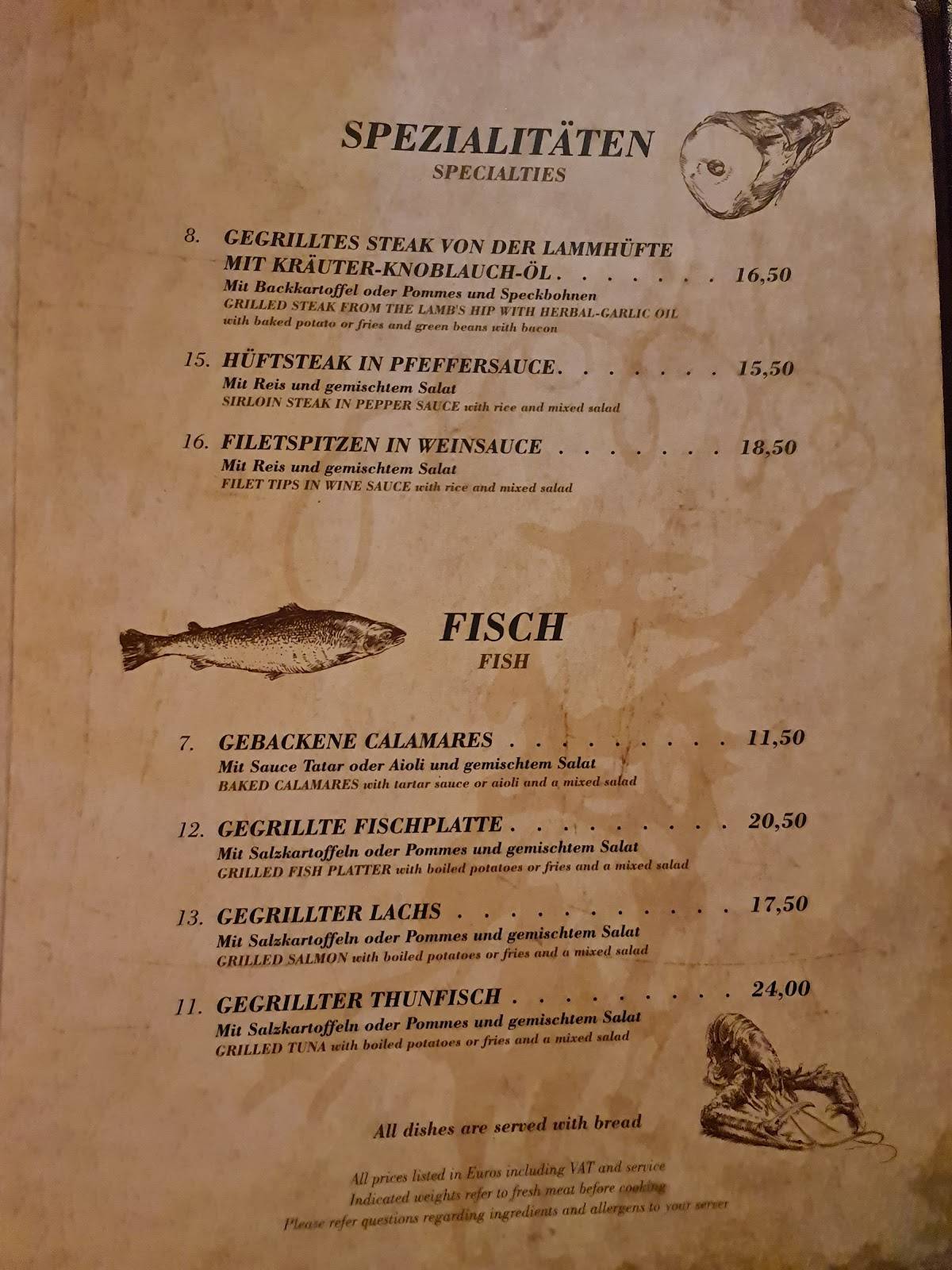Speisekarte von El Lazo Steakhaus, Düsseldorf