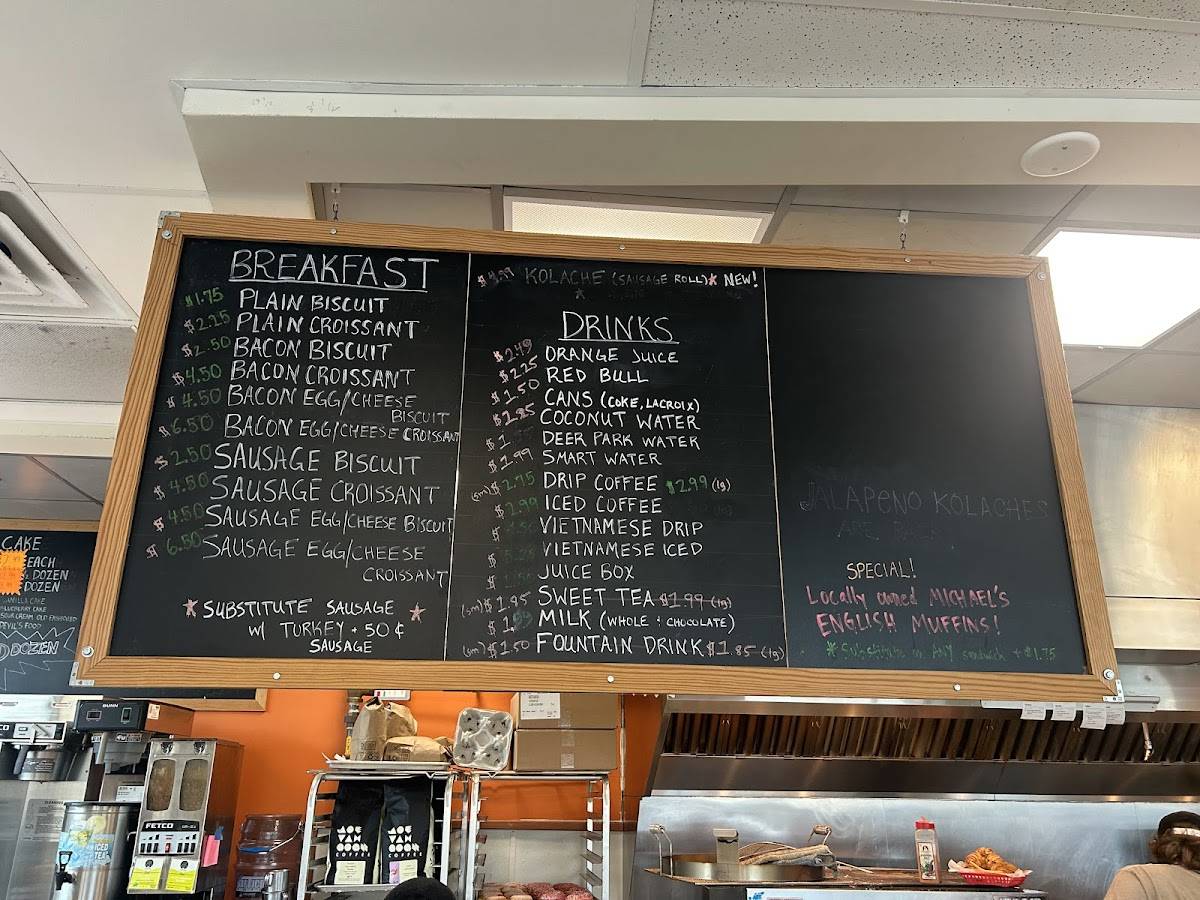 Carta de Early Bird Donuts, Durham