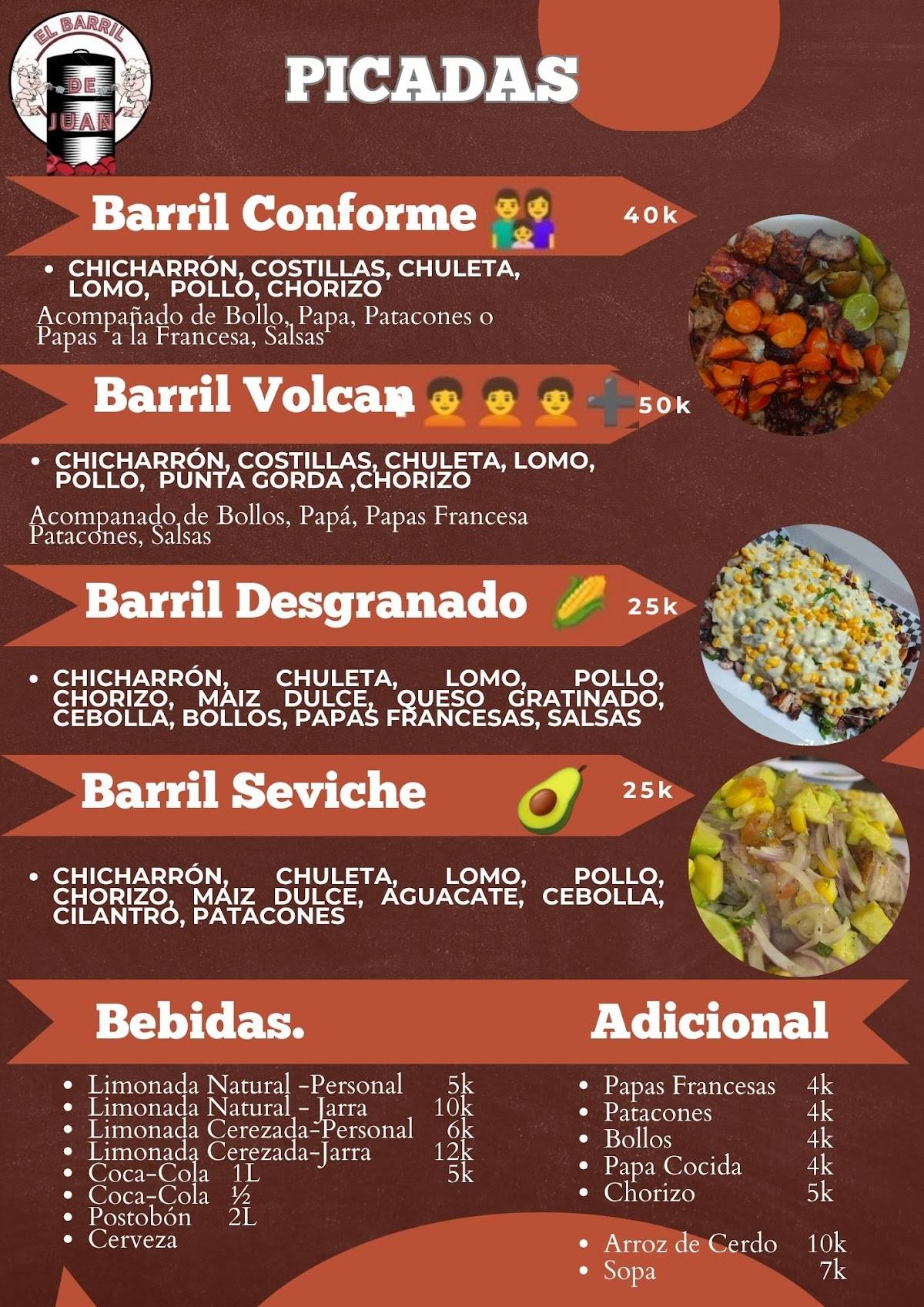 Carta de El BARRIL DE JUAN, San Juan del Cesar