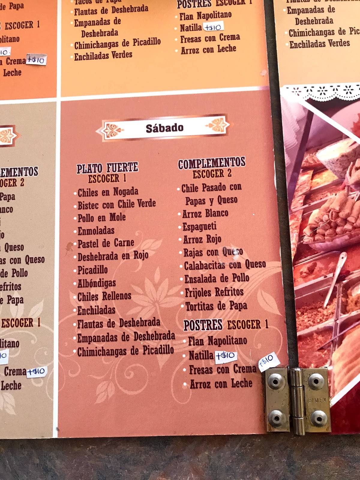 Carta del restaurante El Banquete, Chihuahua, Av Francisco Villa 4914