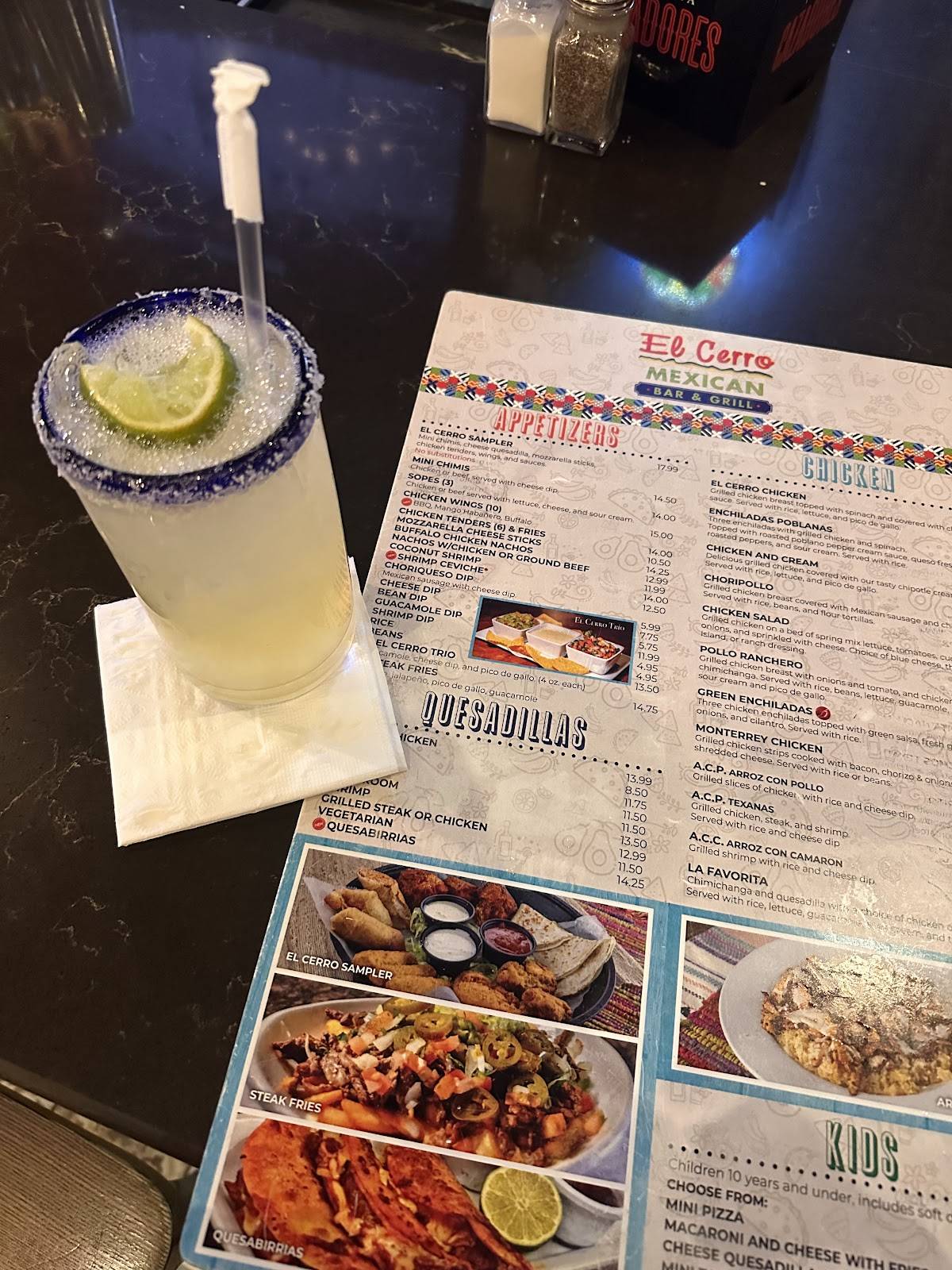 Menu at El Cerro Mexican Bar & Grill, Murrells Inlet, US-17 BUS