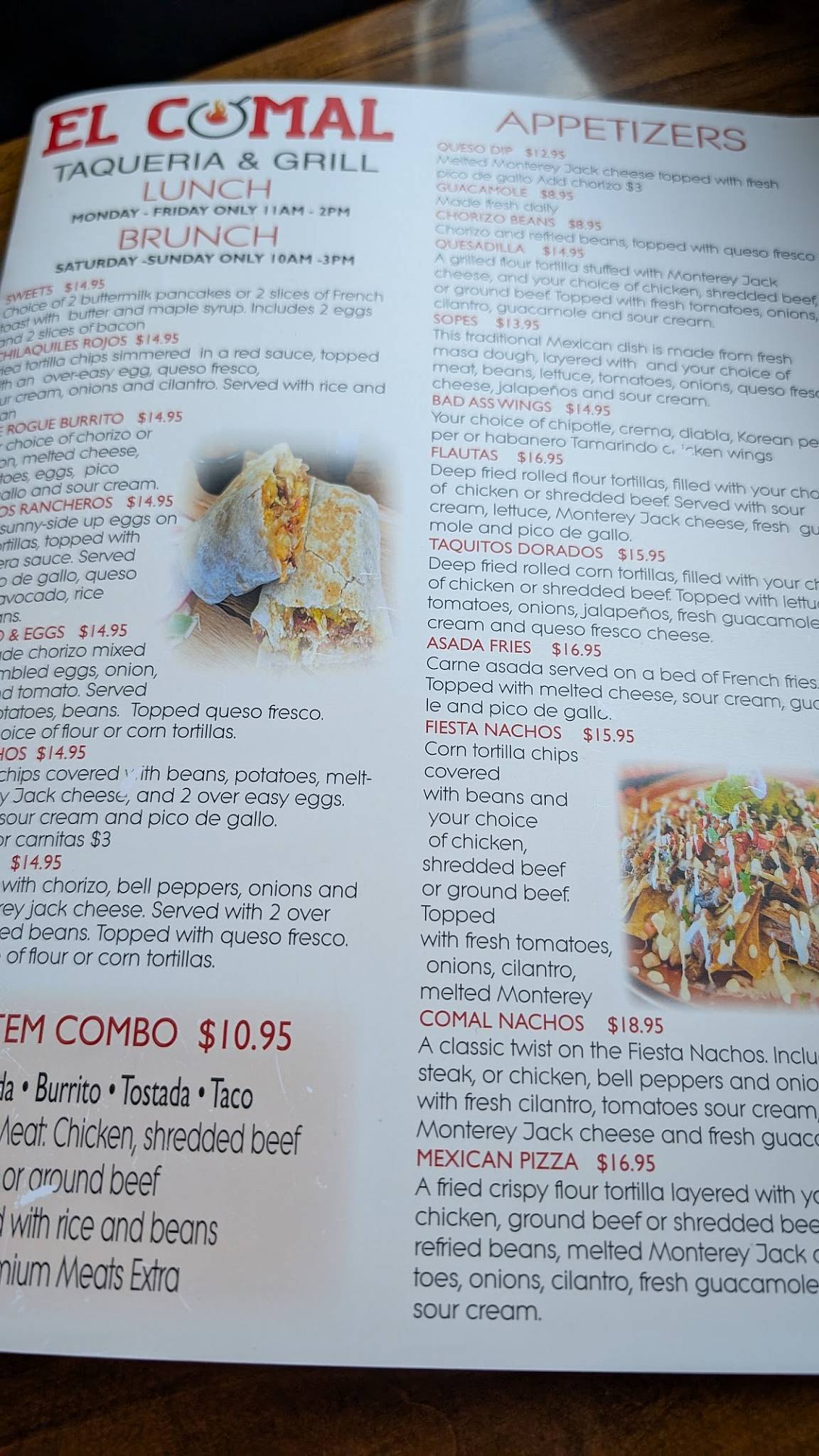 Menu at El Comal Taqueria and Grill (Phoenix Or) pub & bar, Phoenix