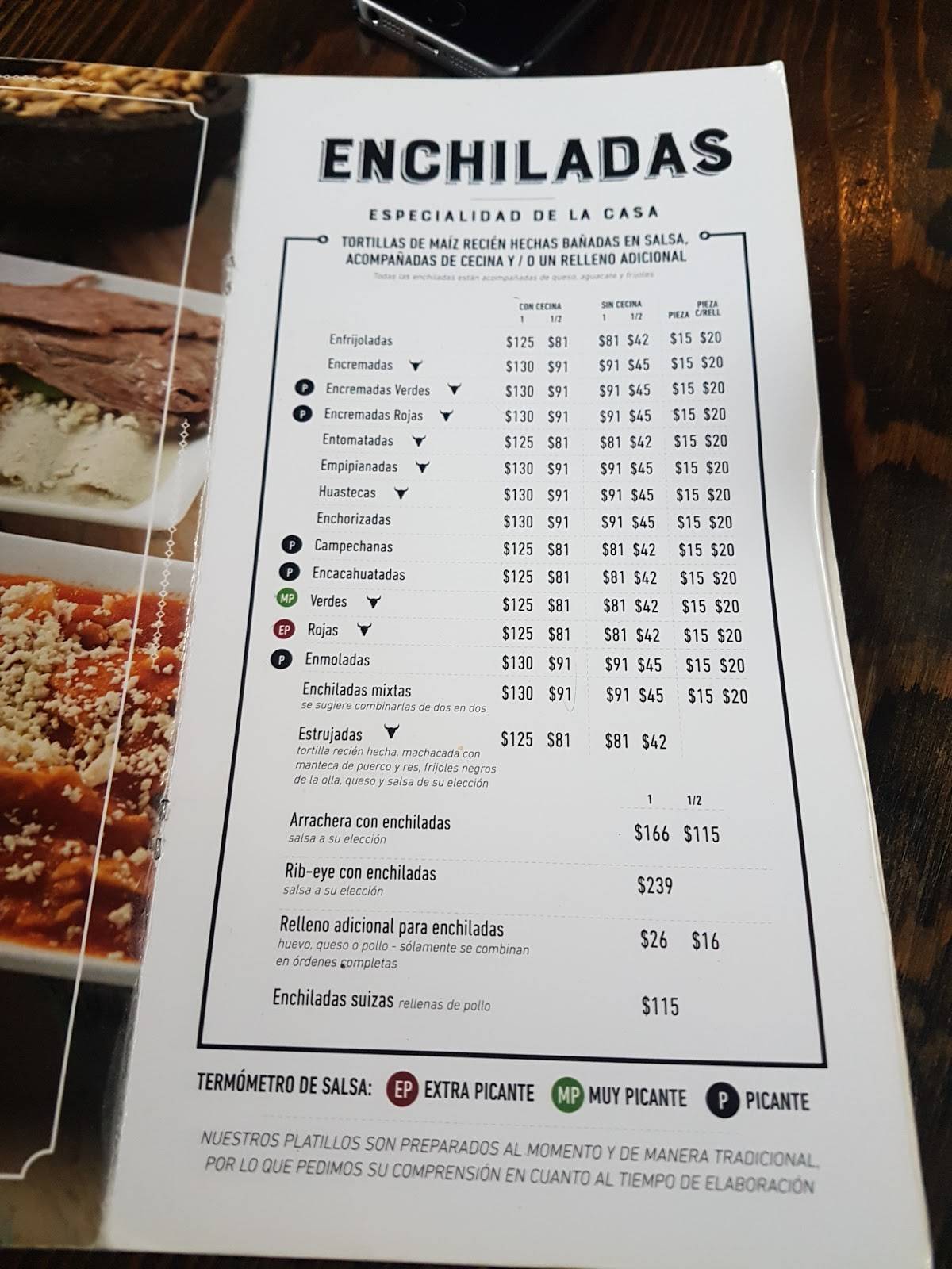 Carta del restaurante El Lindero Monterrey, Monterrey, Degollado #770 Sur