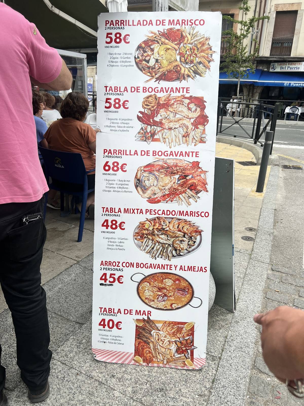Carta del restaurante El Muelle, San Vicente del la Barquera, Avenida ...