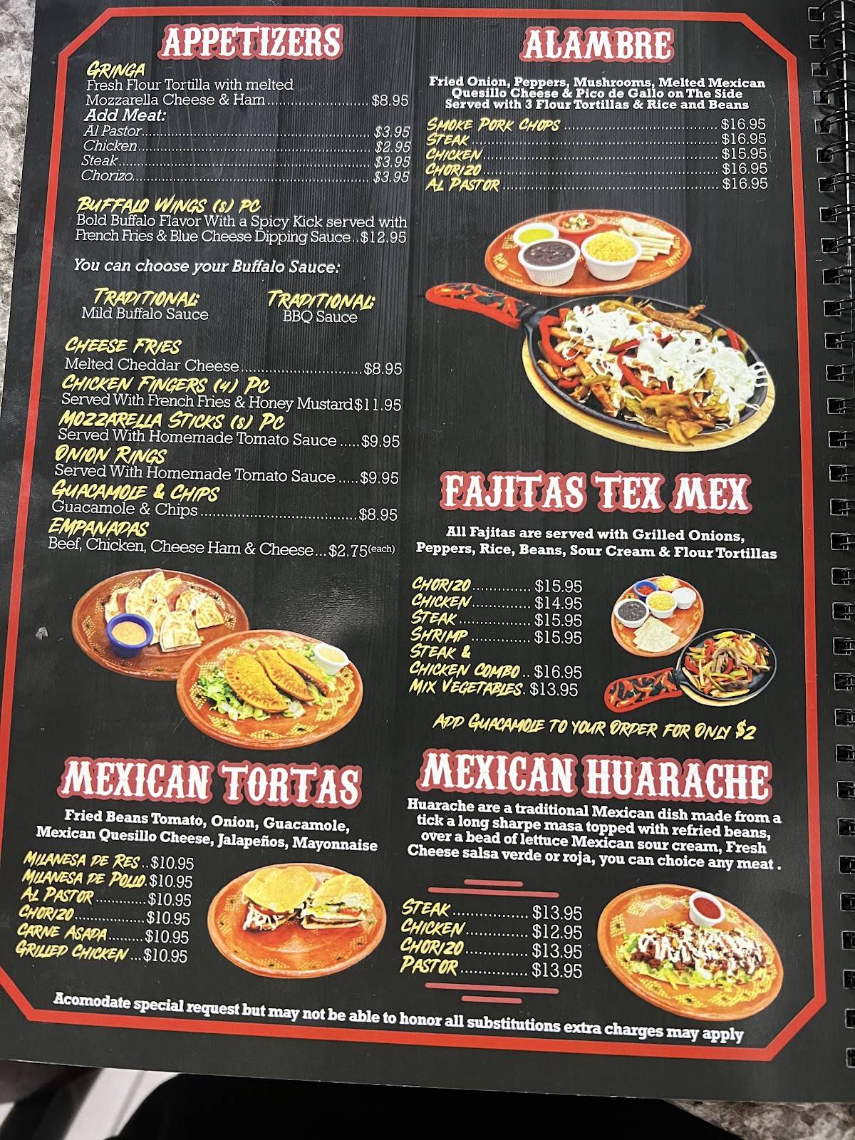 Menu at El Paso Tex-Mex Grill restaurant, Cranford, 206 Centennial Ave