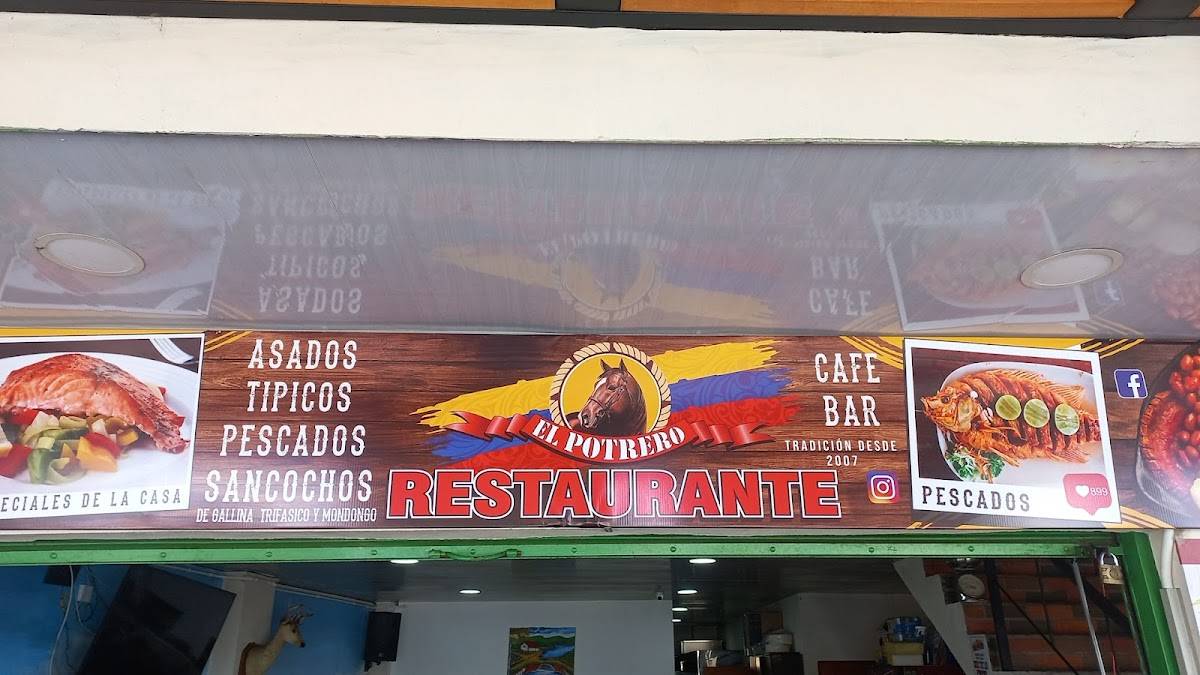 Carta del restaurante El Potrero, Guatapé