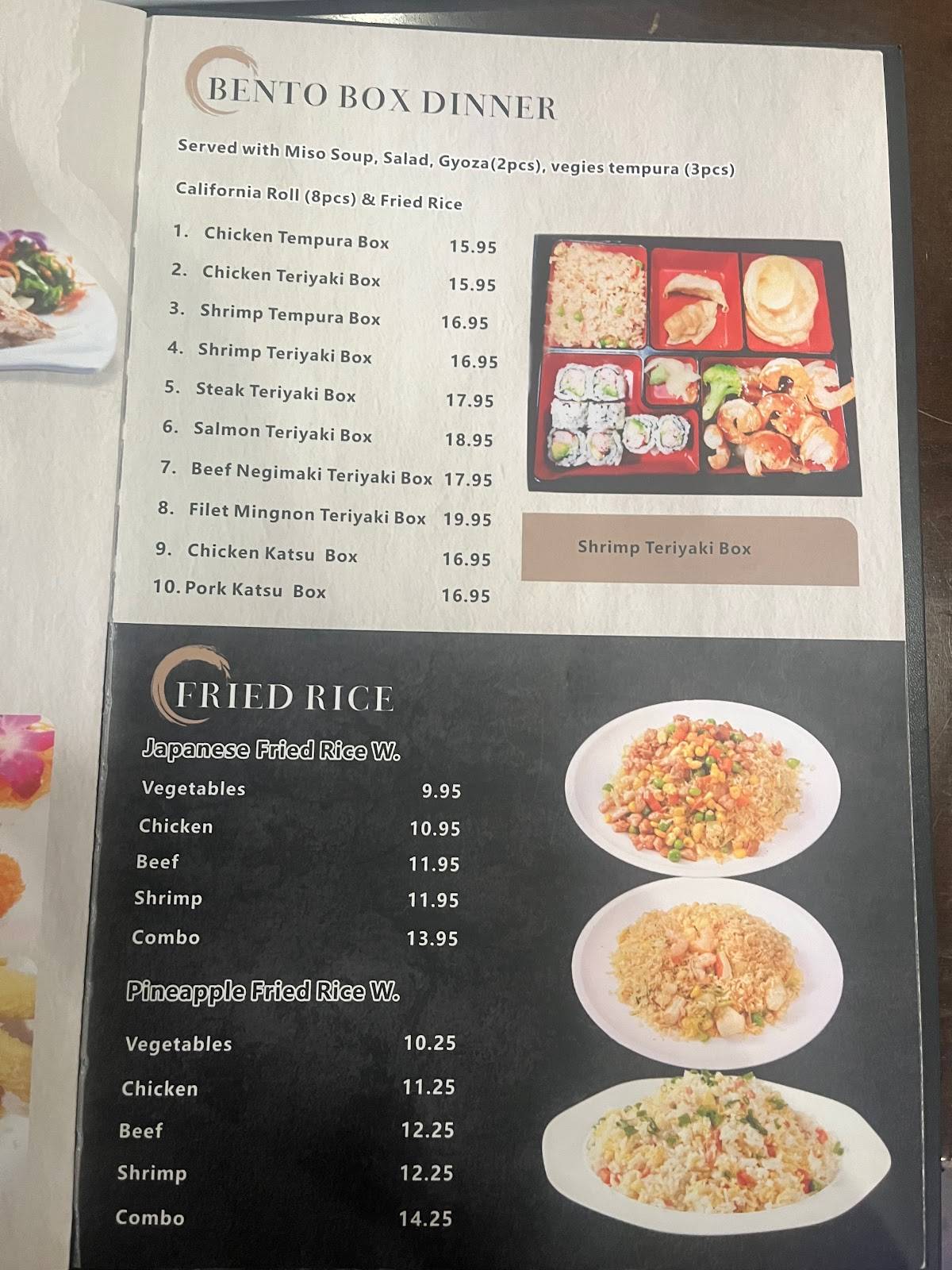 Carta de Ume Japanese Restaurant, El Reno