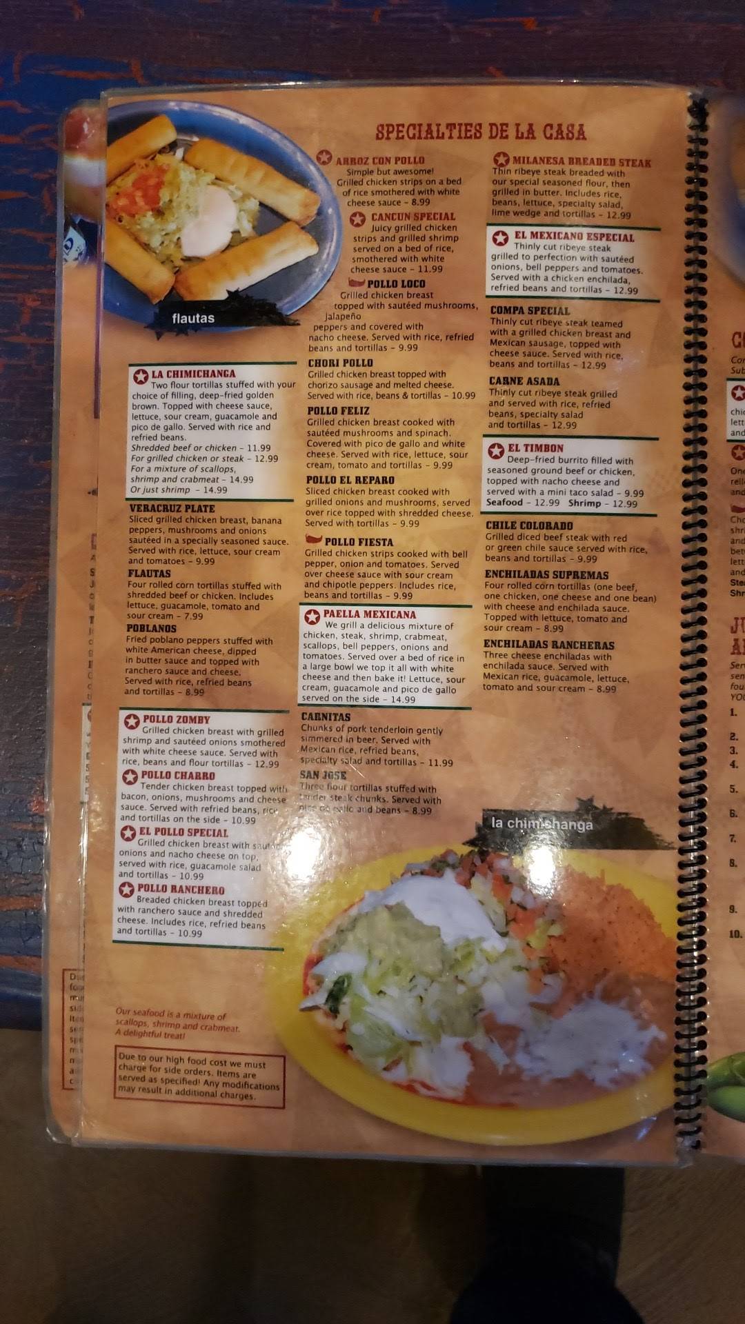 Menu at El Reparo Mexican Restaurant, Greensburg