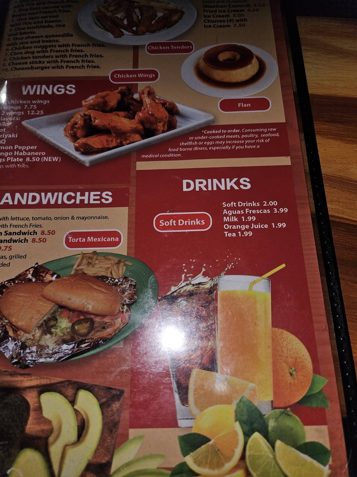 Menu at El Sureno Mexican Restaurant, Piedmont, SC-153