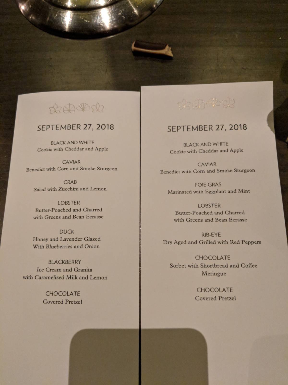 Menu at Eleven Madison Park pub & bar, New York City, 11 Madison Ave