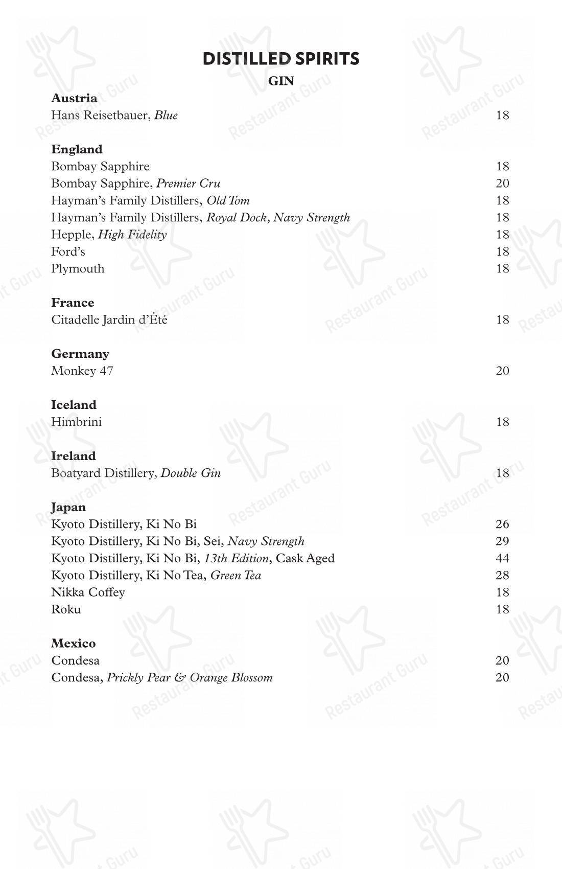 Menu at Eleven Madison Park pub & bar, New York City, 11 Madison Ave