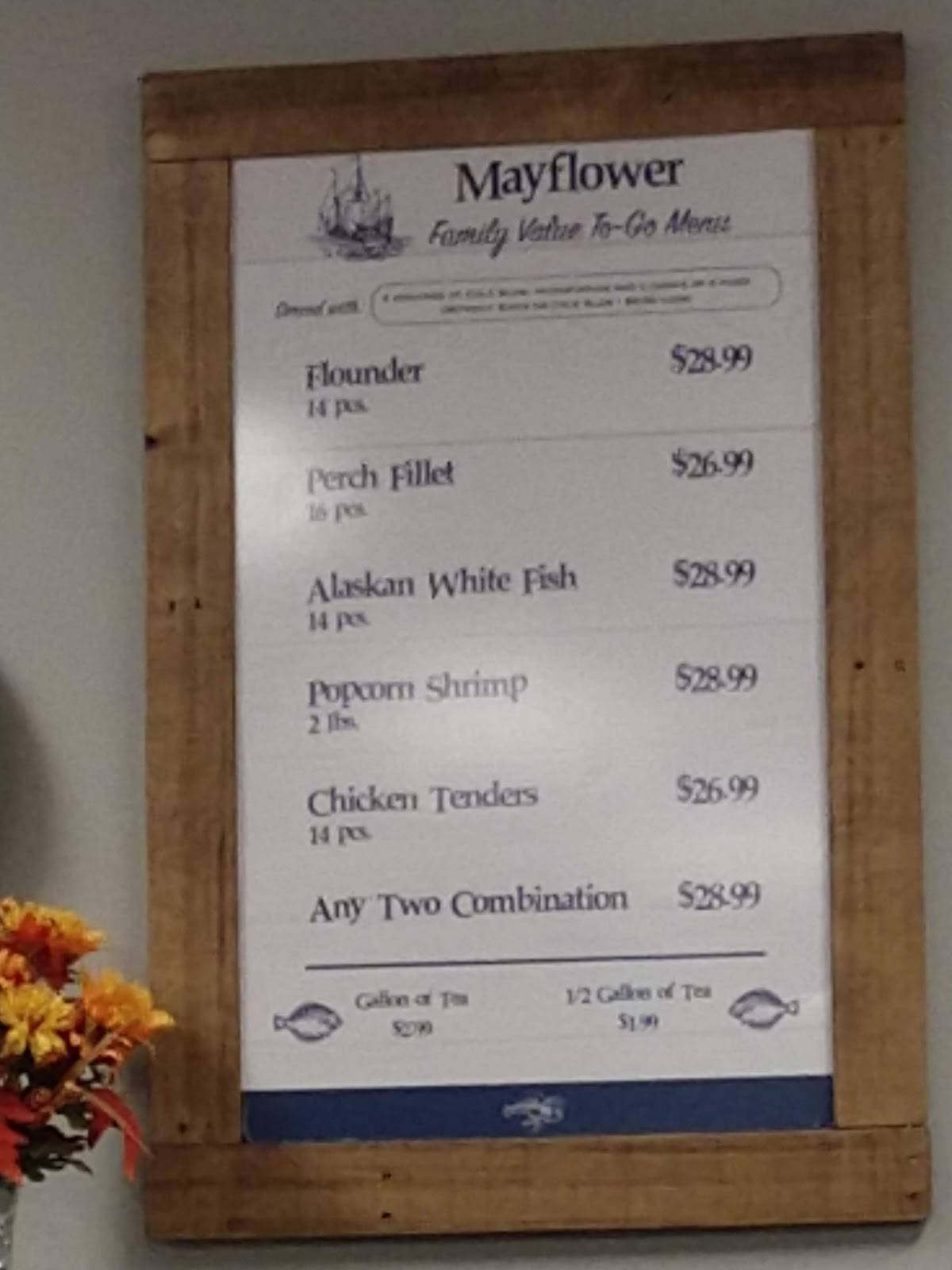 Menu at Mayflower Seafood Restaurant, Elizabethton, US-19E