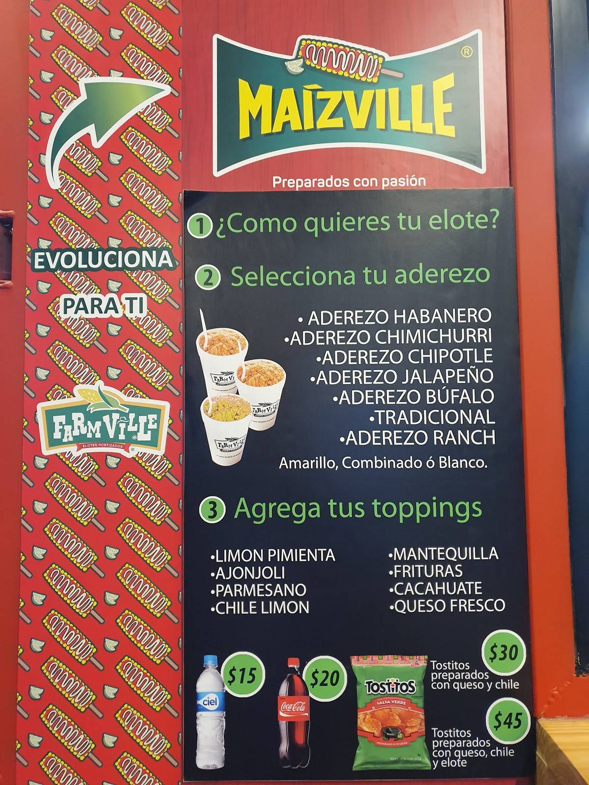 Carta del restaurante Elotes Maizville Monterrey, Monterrey