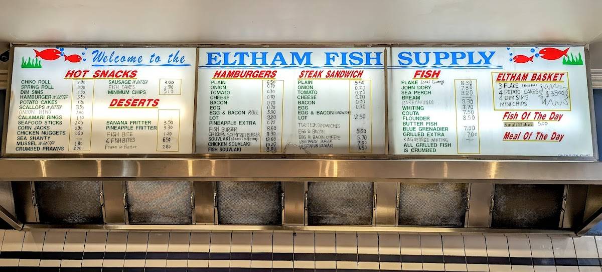 Menu at Eltham Fish & Chips Shop fast food, Eltham