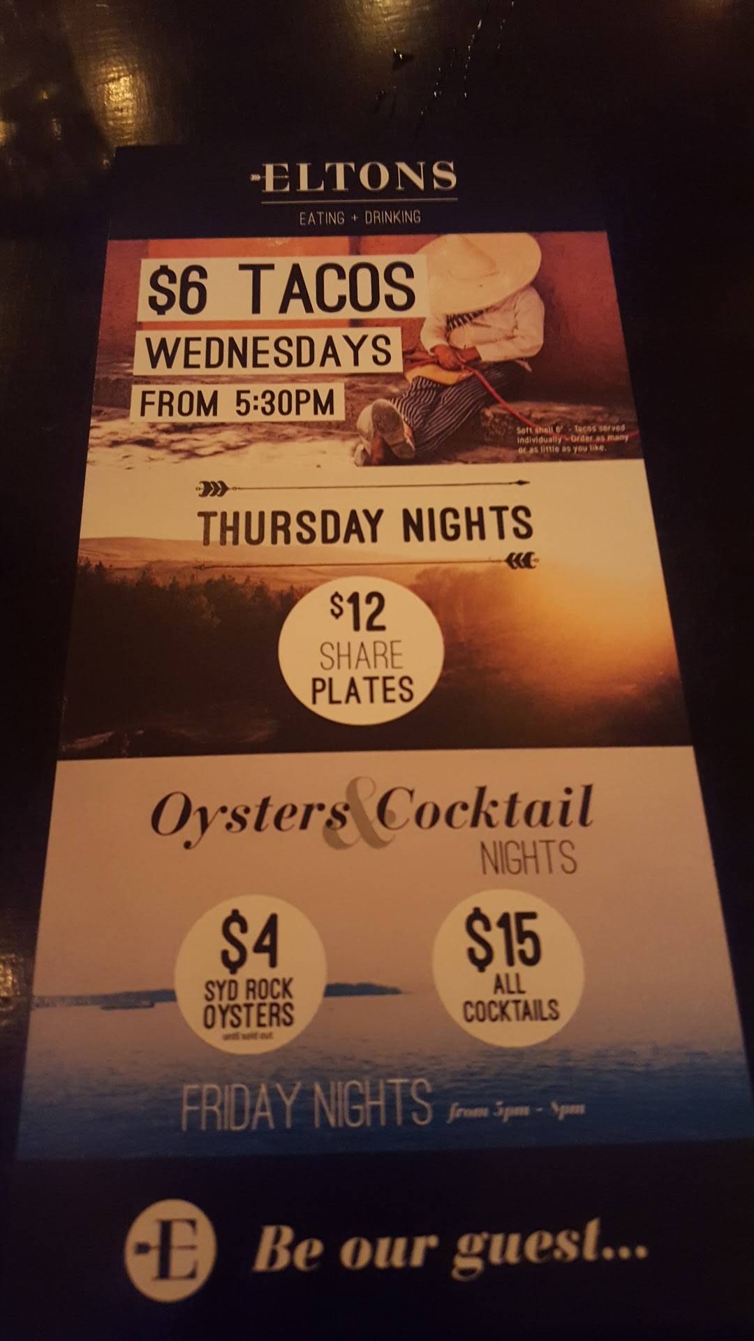 Menu at Eltons Bar + Bites, Mudgee