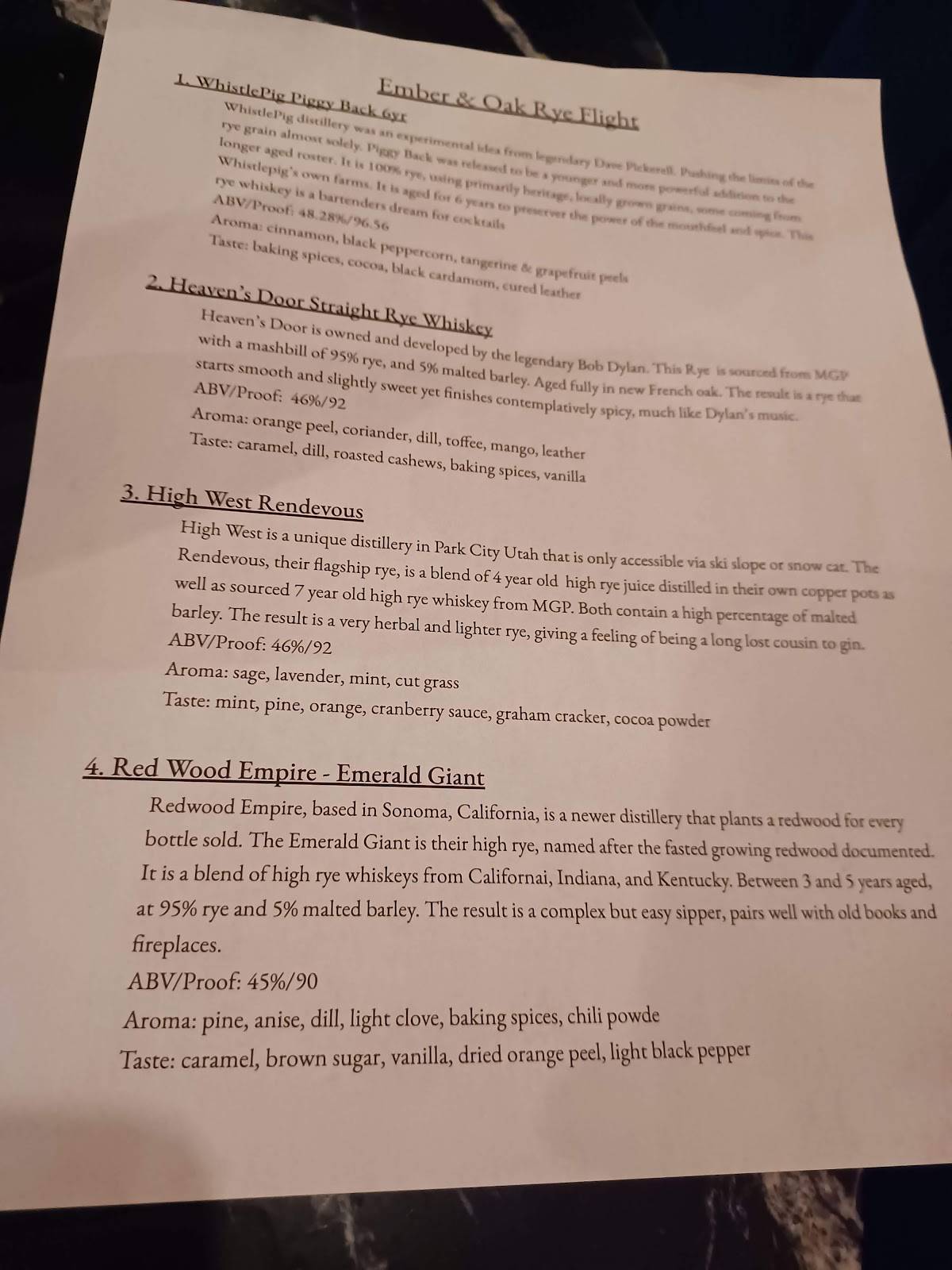 Menu at Ember & Oak steakhouse, Melbourne