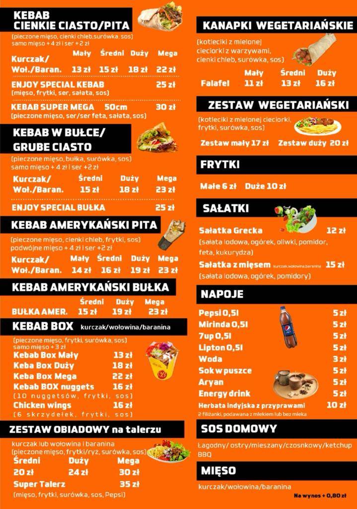Menu at Enjoy Doner Kebab - Mosina restaurant, Mosina