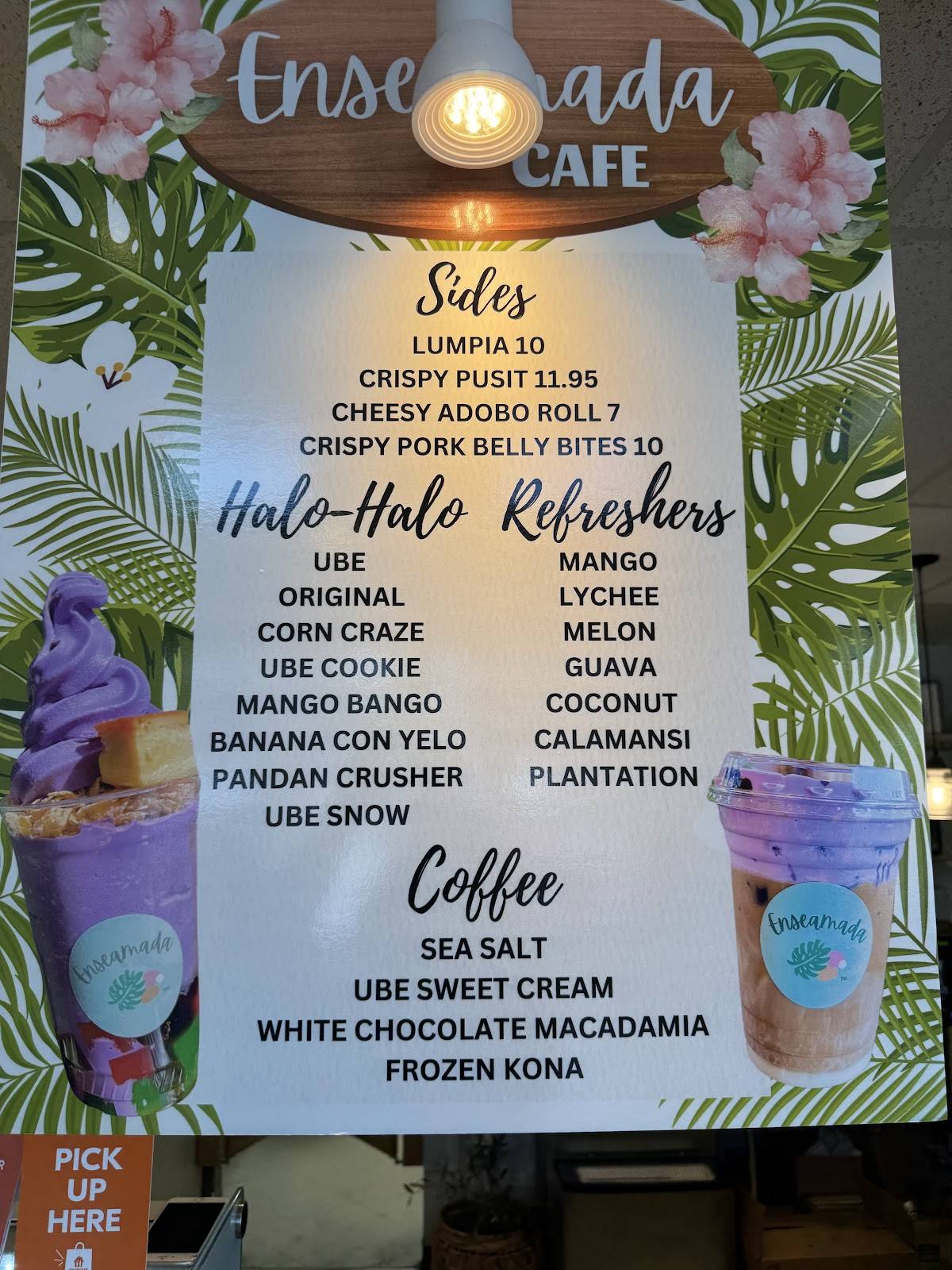 Menu at Enseamada Cafe, Everett