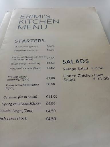Menu at Erimi Kitchen, Erimi, Odos Pafou 3