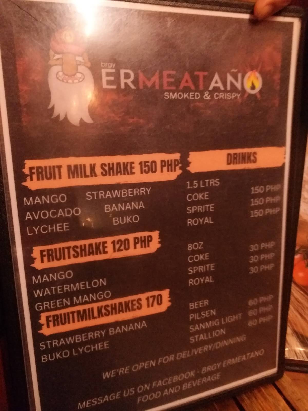 Menu at Ermeataño Antipolo restaurant, Antipolo